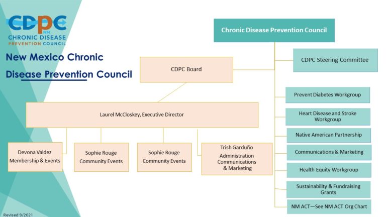 CDPC Org Chart Revised 9-2021 - Chronic Disease Prevention Council
